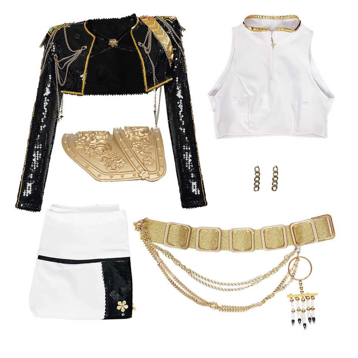 Rumi Golden Costume Kpop Demon Hunters Rumi Black Dance Halloween Outf ...